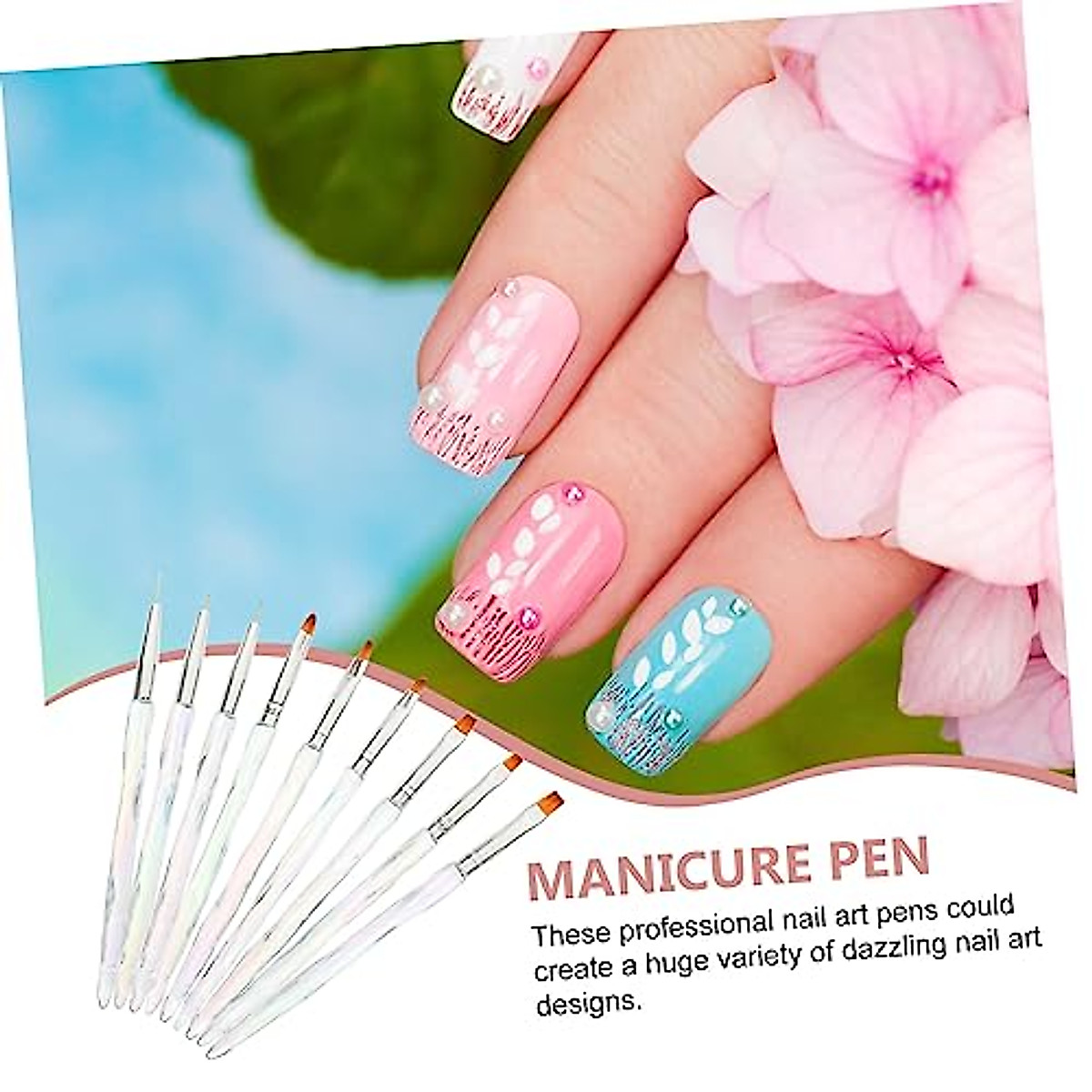 FRCOLOR 9Pcs Nail Pen nail liner brush arts & crafts nail gem picker nail dotting pen lipstick pen nail art supplies nail supplies lipstick applicator lip liner tool Japanese-style Acrylic