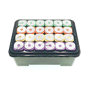 HORTIPOTS 2-Layered Clone Collars w 2 in Net Pots & Reflective Lids, Replacement for 24-Sited DWC Cutting Clone & Seedling Root System (4-Colored Pack of 25)