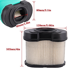 792105 Air Filter 276890 + 492932 Oil Filter for Briggs & Stratton 4163205 4163206 40G777 407777 445877 445667 for LA165 D160 D170 Z245 MIU11515 GY21057 Lawn Mower 792105 Air Filter Tune Up Kit