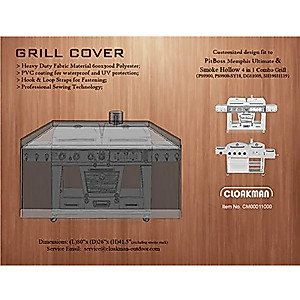 Cloakman Premium Heavy-Duty Series Pit Boss Memphis Ultimate Grill Cover and Smoke Hollow PS9900-SY18 DG1100S 4in1 Combo Grill Cover GC7000