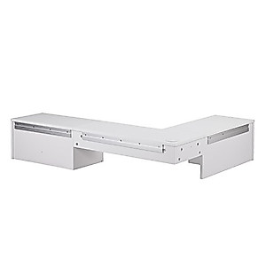 SEI Furniture Flynn Floating Wall Mount Corner Desk - Storage Cubbies - Pure White Finish