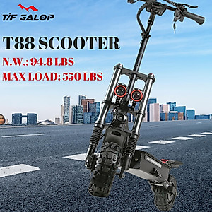 Electric Kick Scooter High Power Dual Drive 5600W Motor Top Speed 70KM/H, 60V27AH Lithium Battery Long Range 60-70KM, 11" Vacuum Off-Road Tire, Adult Electric Scooter with Foldable Seat Removable