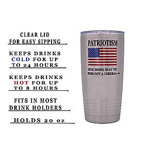 Funny 20 Ounce Large Stainless Steel Travel Tumbler Mug Cup Conservative Or Republican