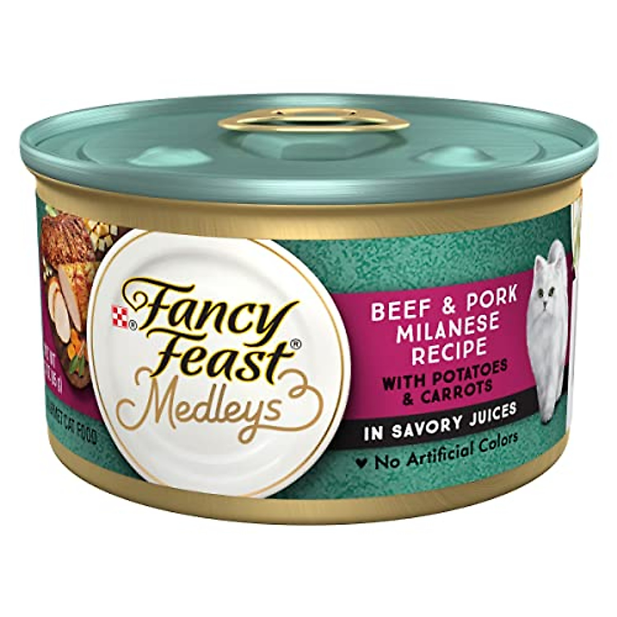 Purina Fancy Feast Medleys Beef & Pork Milanese with Carrots & Potatoes in Savory Juices - 3 oz. Can