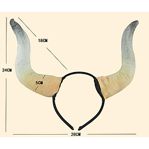 BinaryABC Halloween Large Bull Horns Costume Headband,Halloween Goat Horns Cosplay Costume Accessory,Halloween Party Favor