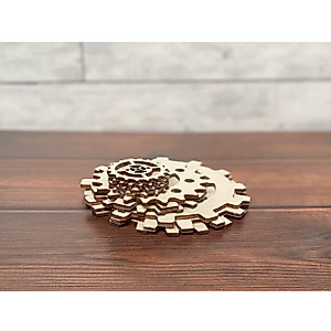 Wooden Gear Set up to 5.9" Unfinished Crafts & Decorations Steampunk Design DIY Paint the Gears Craft Supplies