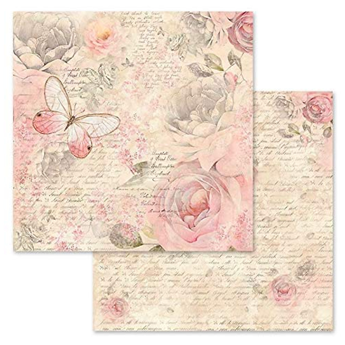 Stamperia Intl Double-Sided Paper Pad-Shabby Rose, 30.5 x 30.5 (12" x 12"), Multicoloured