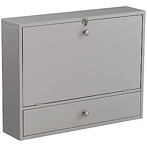 SEI Furniture Benwick Wall Mount Laptop Desk, Gray