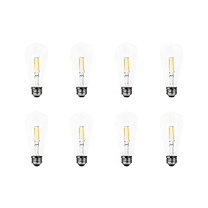 Sylvania Reduced Eye Strain ST19 LED Light Bulb, 40W = 5W, 13 Year, Dimmable, Clear, 2700K, Soft White - 8 Pack (41235)