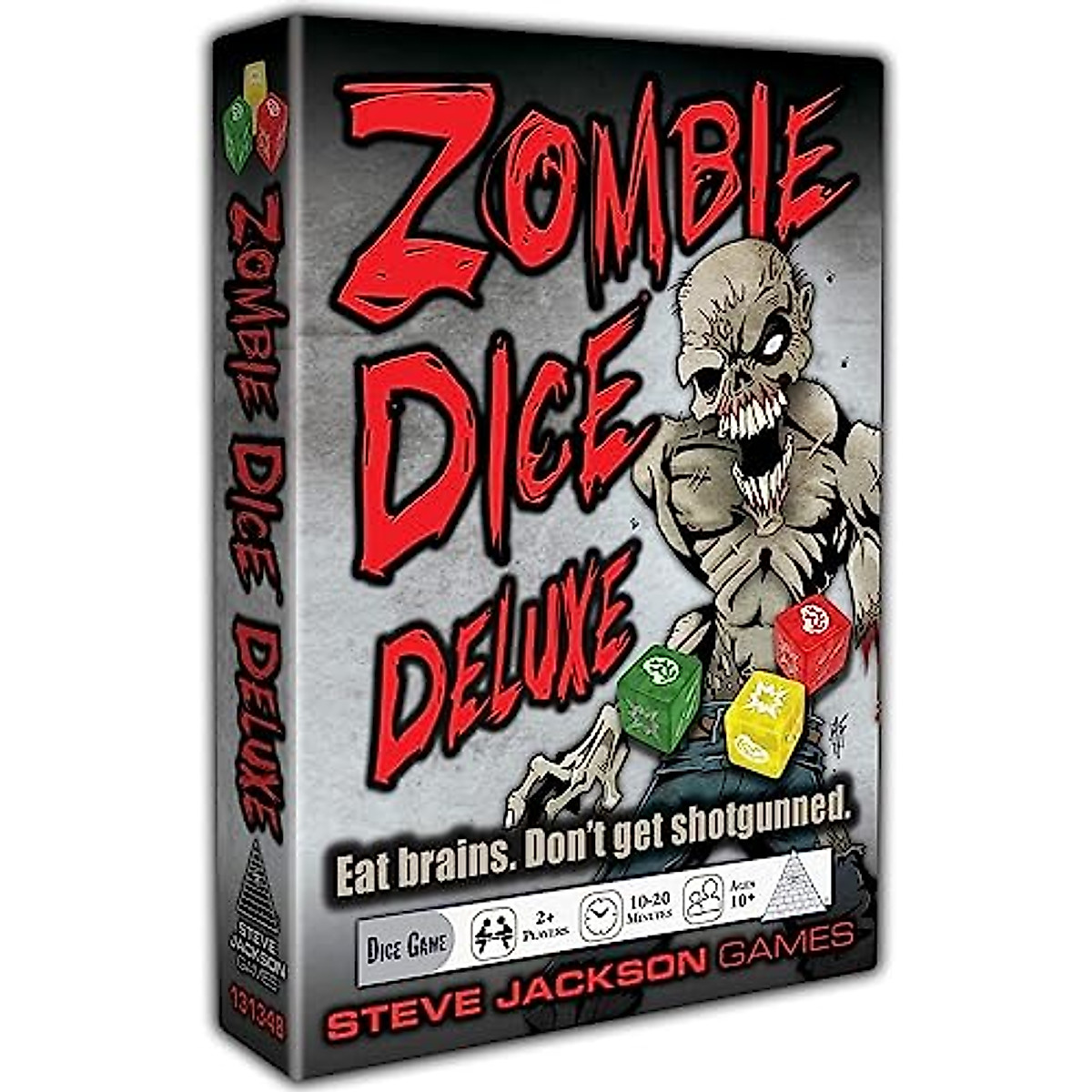 Zombie Dice Deluxe Dice Game, Adults and Family, Fast Pace Dice Game, Zombie Apocalypse Theme, Ages 10+, For 2+Players, Average Play Time 10-20 Minutes, From Steve Jackson Games,Red
