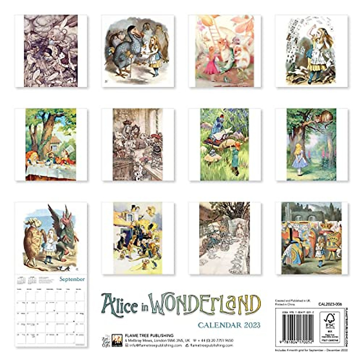 Alice in Wonderland Wall Calendar 2023 (Art Calendar)