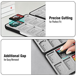 CaseBot Game Card Case for Nintendo Switch Games, [Shockproof] Hard Shell Protective and Durable 24 Slots Card & 24 Slots Micro SD Card Storage Holder Box, Slim and Portable (Galaxy)