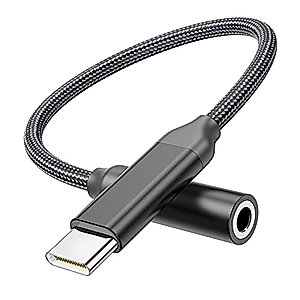 USB C to 3.5mm Headphone Adapter, Type C to Aux Audio Dongle Cable Cord for Pixel 5 4 3 XL, Samsung Galaxy S21 S20 Ultra S20+ Note 20 10 S10 S9 Plus,iPad Pro, OnePlus 8T