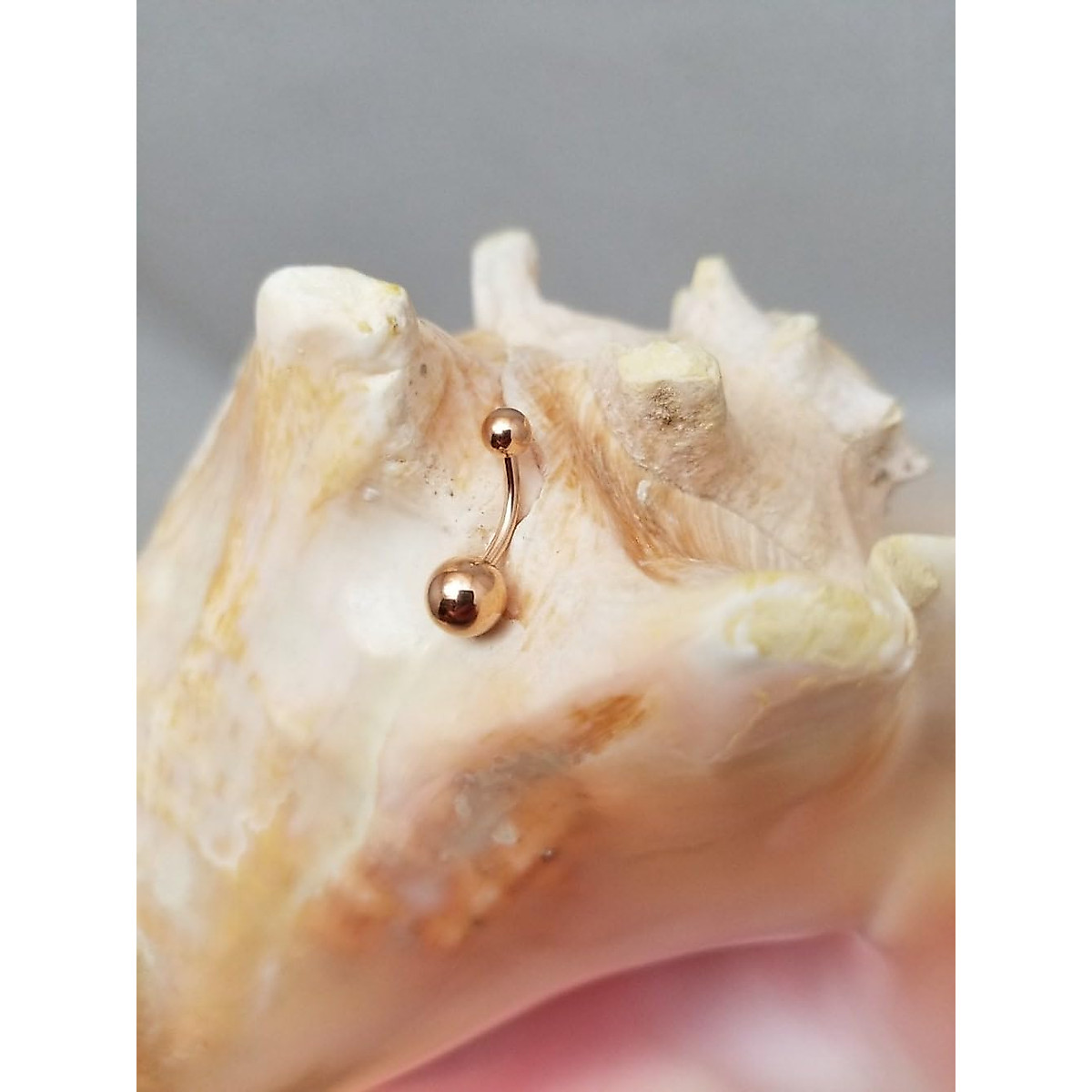 FIFTH CUE 14G Rose Gold IP Over 316L Surgical Steel Basic Navel Ring (3/8" (10mm))