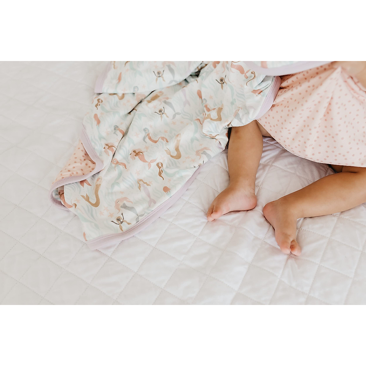 Large Premium Knit Baby 3 Layer Stretchy Quilt Blanket Coral by Copper Pearl