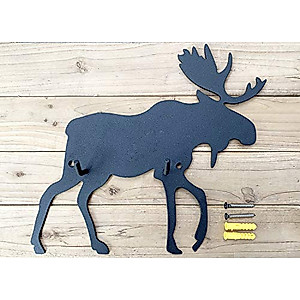 ABLinox Moose Hooks for Hanging, Bath Towel Hooks, Rustic Hooks, Black Metal Country Farmhouse Décor