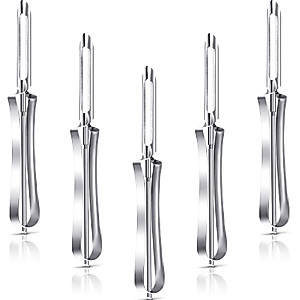 Stainless Steel Peeler Kitchen Vegetable Peeler Fruit Vegetable Peeler Rotary Peeler for Home Kitchen Carrots Potatoes Peeling Tools(5 Pieces)