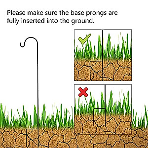 XVZ 47 inch Outdoor Shepherd Hook,2/5 inch Diameter Shepherds Hook,Adjustable Heavy Duty Garden Hanging Stakes for Planter Lanterns Weddings Decor,Garden Plant Hanger Stands-Matte Black 2 Pack