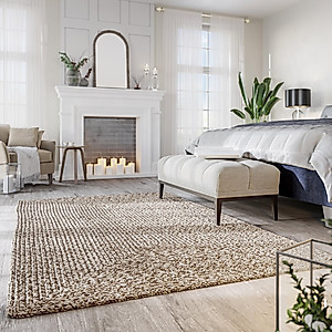 BELLEZE Area Rug Modern Solid Colored Indoor Outdoor Rug, Accent Rug for Patio, Living Room or Kitchen, Luxury Bohemian Style Home Decor, 5' x 8' - Tan