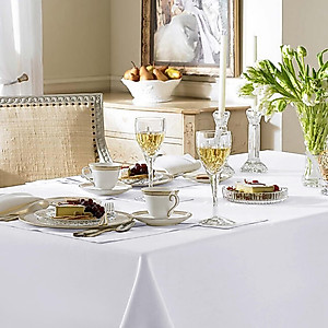 Fitable White Tablecloths for Rectangle Tables, 6 Pack - 70 x 120 Inches - Reusable and Washable Table Clothes for 6-8 Ft Tables, Polyester Fabric Table Covers for Wedding, Party, Banquet