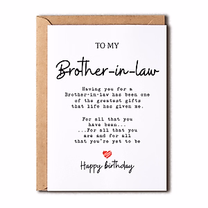 To My Brother-In-Law - Brother-In-Law Birthday Card - Brother-In-Law Is The Greatest Gifts In My Life - Birthday Card For Brother-In-Law - Gift For Brother-In-Law Card