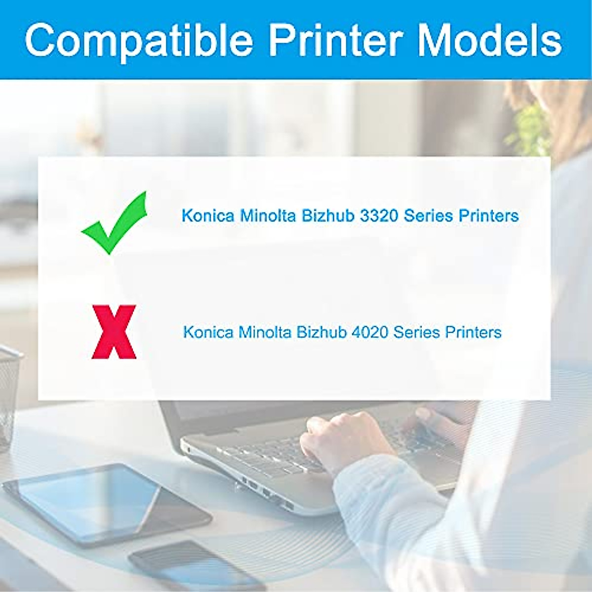 LCL Compatible Toner Cartridge Replacement for Konica Minolta TNP41 TNP-41 TNP43 TNP-43 A6WT00F A6WT00W 10000Pages Bizhub 3320 Series Printers (1-Pack Black)