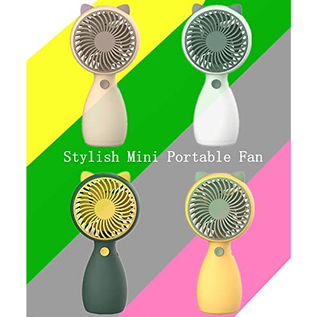 Aheadife Handheld Mini Fan,Portable USB Rechargeable Fan,Small Personal Fan Pocket Desktop Table Quiet Hand Fan with Strong