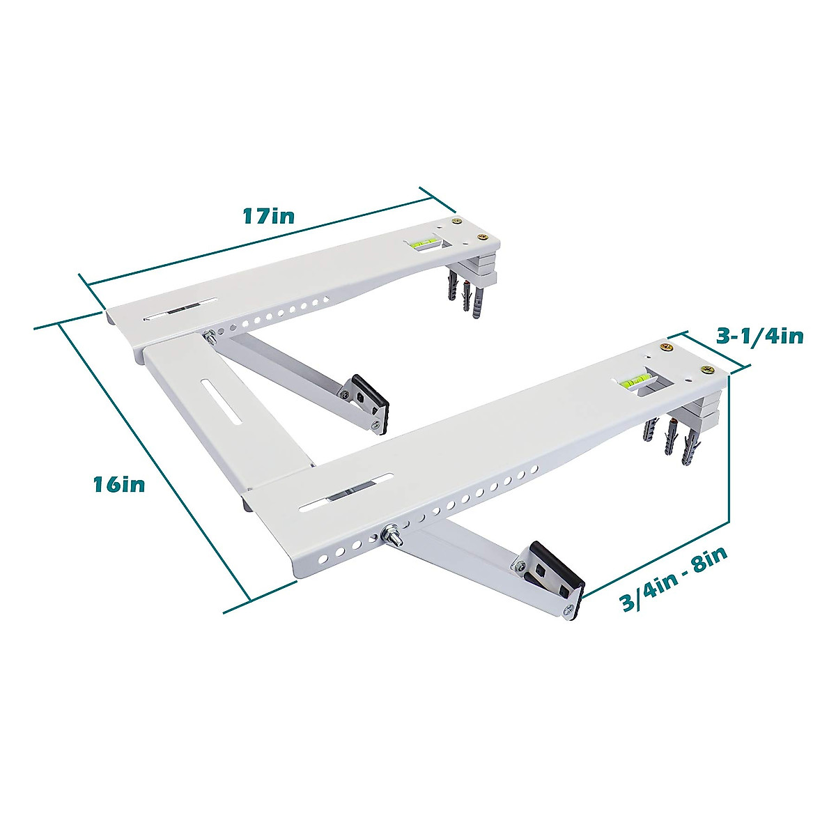 Daisypower Window AC Support Brackets,Up to 200lbs,Fits 9000 to 24000 BTU Air Conditioner Units,Heavy Duty 2 Arms Stable Structure