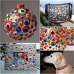 CCINEE 500 Pieces 6-12 mm Wiggle Eyes Multi Color Googly Eyes with Self Adhesive Eyelash Googly Eyes for Craft Making