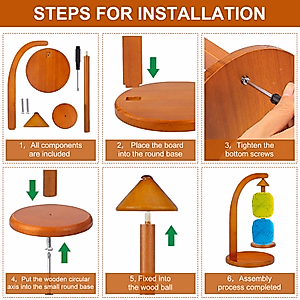 Swiftbuyo Yarn Holder for Knitting and Crocheting, Wooden Yarn Spinner with Magnetic Smooth Rotation Crochet Ideal Gift for Knitting Lovers