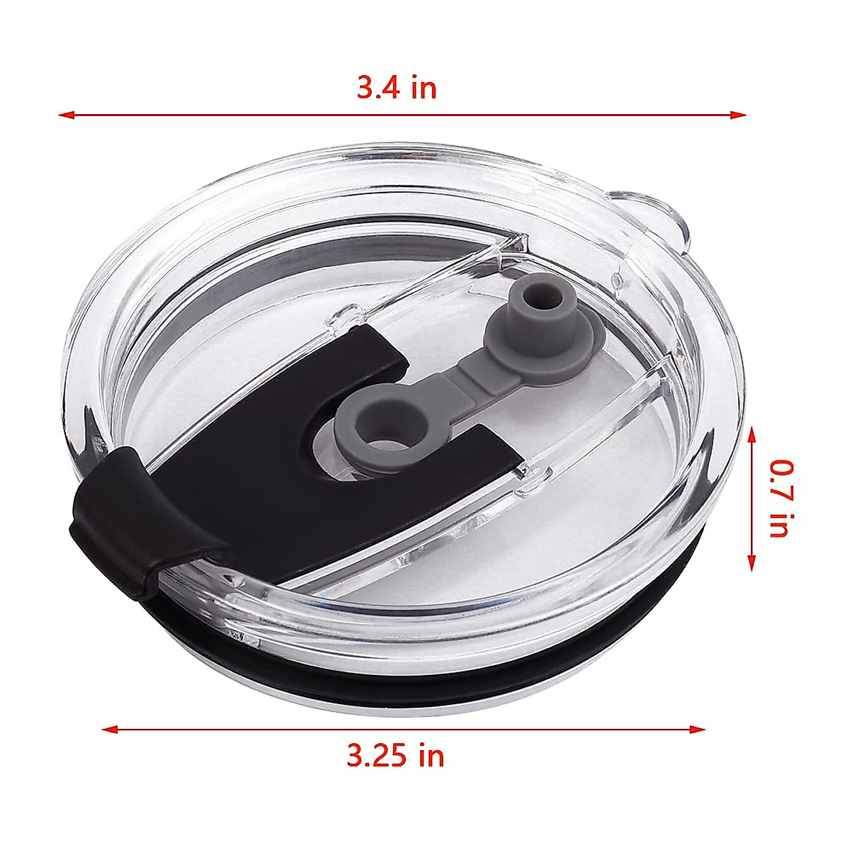 20oz Skinny Tumbler Cups Replacement Lids Compatible with YETI Rambler and More, Spill Proof Covers, Straw Friendly (Double Hole), 4 Count (Pack of 1)…