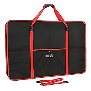 FINESUN Art Portfolio Case 34 x 22 Inches, Art Supply Storage Organizer, Art Bag with Frame Construction& Shoulder Straps, Portfolio Folder for Artwork, Drawings& TV, Standing Black