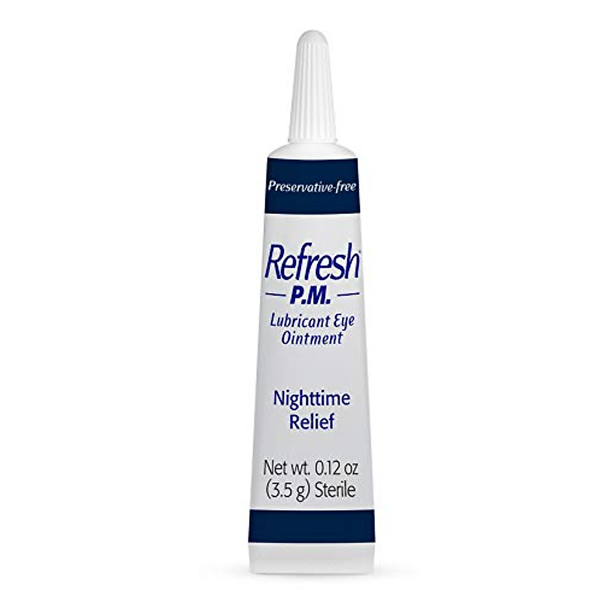 Refresh P.M. Lubricant Eye Ointment, Nighttime Relief, Preservative-Free, 0.12 Oz Sterile, Packaging May Vary