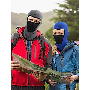 Blulu 4 Pieces Balaclava Full Face Mask Winter Windproof Balaclava Neck Sun Protection Breathable Face Cover(Solid Colors)