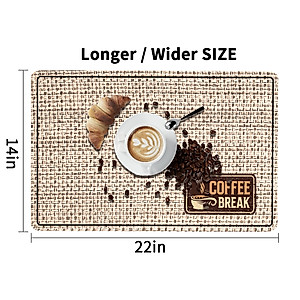 Herda Coffee Machine Mat, 22 * 14in Large Absorbent Coffee Bar Mat Quick Drying | No-Slip | Spill-Proof Coffee Bar Accessories for Espresso Machine Coffee Maker Coffee Pots on Kitchen Countertop