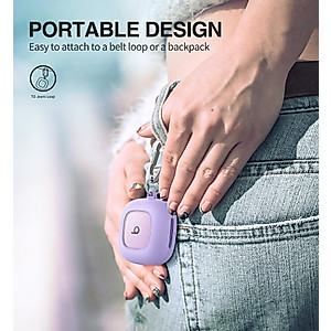 SURITCH Beats Fit Pro Case Cover Protector, Shock-absorbing Protective TPU Shell for Beats Fit Pro Charging Case 2021 Earbuds Secure Locking System with Anti-lost Keychain, Stone Purple