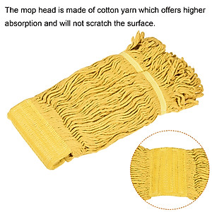 MECCANIXITY Commercial Mop Heads Replacement 40x27cm Cotton Yarn for Wet/Dry Mop Floor Cleaning Pads, Yellow