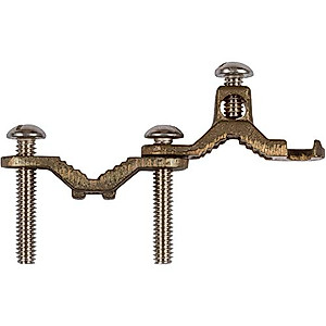 Morris Products Direct Burial Copper Ground Pipe Clamps – For Connecting Grounding Electrodes to Water Pipes, Tubing, Ground Rods – 2-10 Wire Range, 1-1/4-2” Water Pipe Range, 5/16-18 Screw Thread