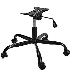 Frassie Office Gaming Chair Metal Base Replacement with Bottom Plate Stand Cylinder, 5 Wheels (Black)