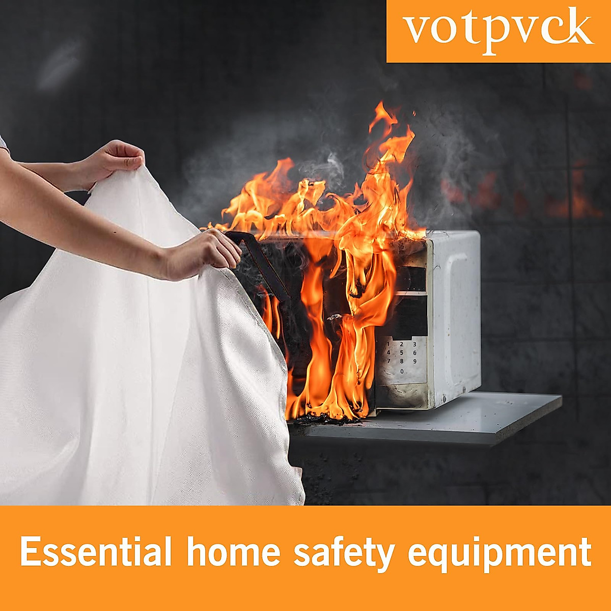 Votpvck Emergency Fire Blanket for Home and Kitchen,Fireplace Grill Camping,Survival Gear Emergency Supplies,Flame Retardant Protection and Heat Insulation,2 Pack Fibeglass Blanket 39’’x39’’