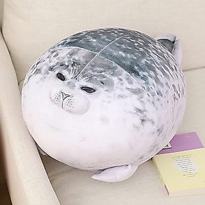Ryttir 24 Inch Fuzzy Large Seal Stuffed Animal, Soft Stuffed Seal Toy Cuddly Bedroom Seal Plush, Funny Seal Gifts for Girls Boys