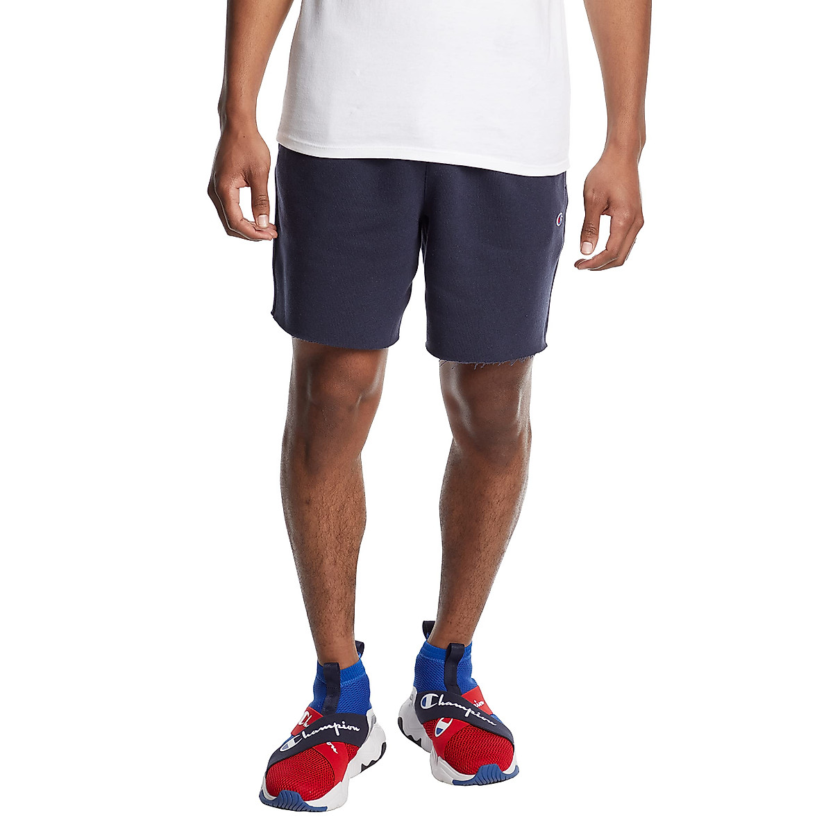 Champion Mens Shorts, Powerblend, Long With Pockets For (Reg. Big & Tall) Athletic-shorts, Navy C Patch Logo, Medium US