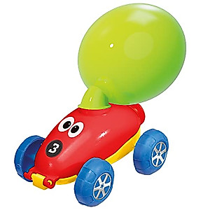 Ontel Balloon Zoom - Balloon-Powered Race Car and Rocket Launcher Toy Set, Ages 3+, Red Racer Car with Astronaut Flyer