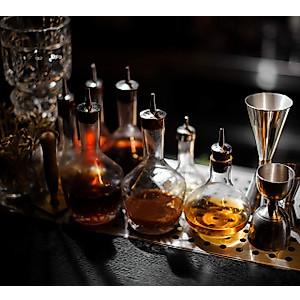 Mixologists Bitters Bottle - Handblown Cocktail Dasher Glass Bottle with Cork Top, 3-ounces (1)