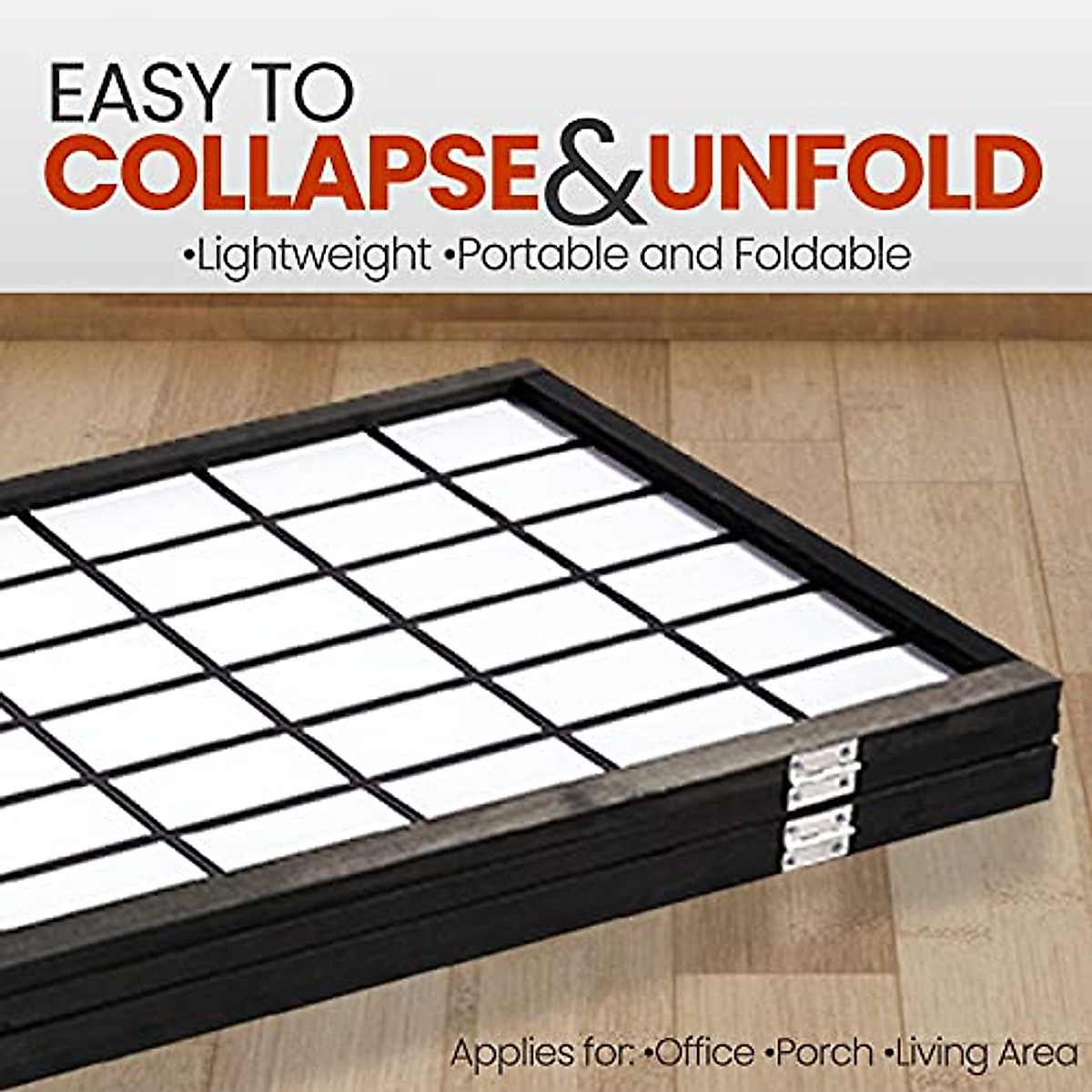 SereneLife Classic Japanese Screen Room Divider - Portable Freestanding Indoor Decorative 4-Panel Room Divider, Room Separator, Folding Privacy Screen, Dressing Area, Office - SereneLife SLRDD4