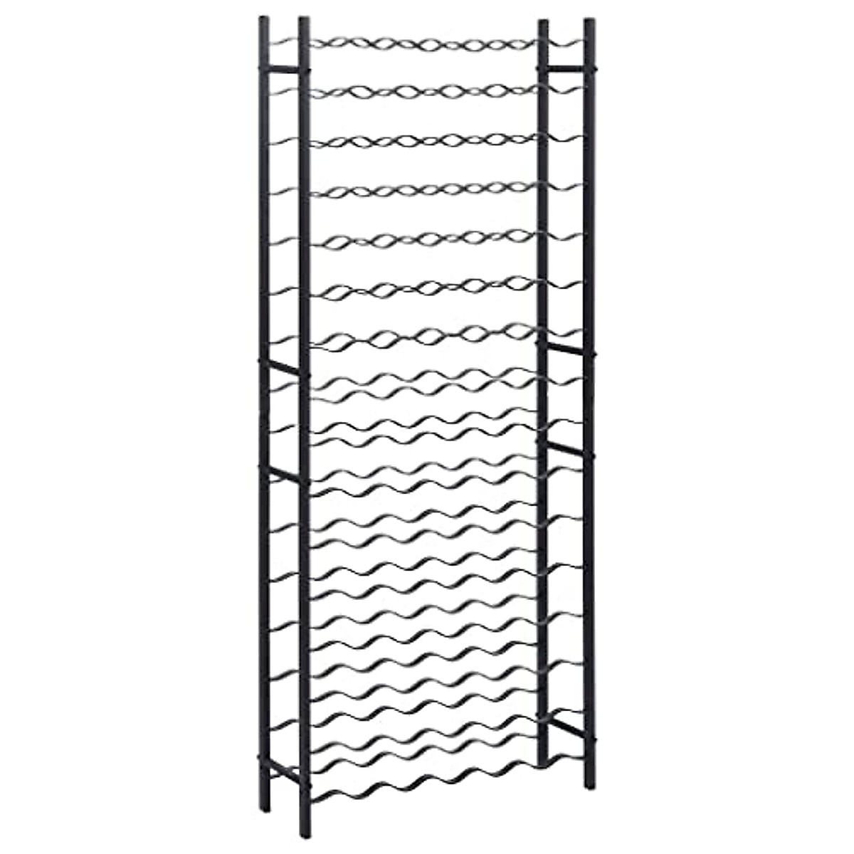 Matalde 16 Tiers Iron Wine Rack Holds 95 Bottles Freestanding Floor Bar Storage and Display Rack Storage Rack for Kitchen, Bar, Pantry, Wine Cellar