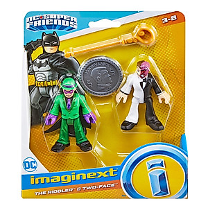 Fisher-Price Imaginext DC Super Friends The Riddler and Two Face Figures, Multicolor (GBL90)