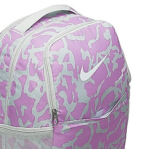 Nike Womens Brasilia Printed Backpack Light Silver/Rush Fuchsia/White
