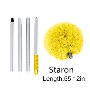 Washable Ceiling Fan Cleaner from 13 to 50 Inch Microfiber Duster with Telescoping Extension Pole, Fit for Cleaning High Ceiling Fan, Furniture, Blinds, Car (Yellow)