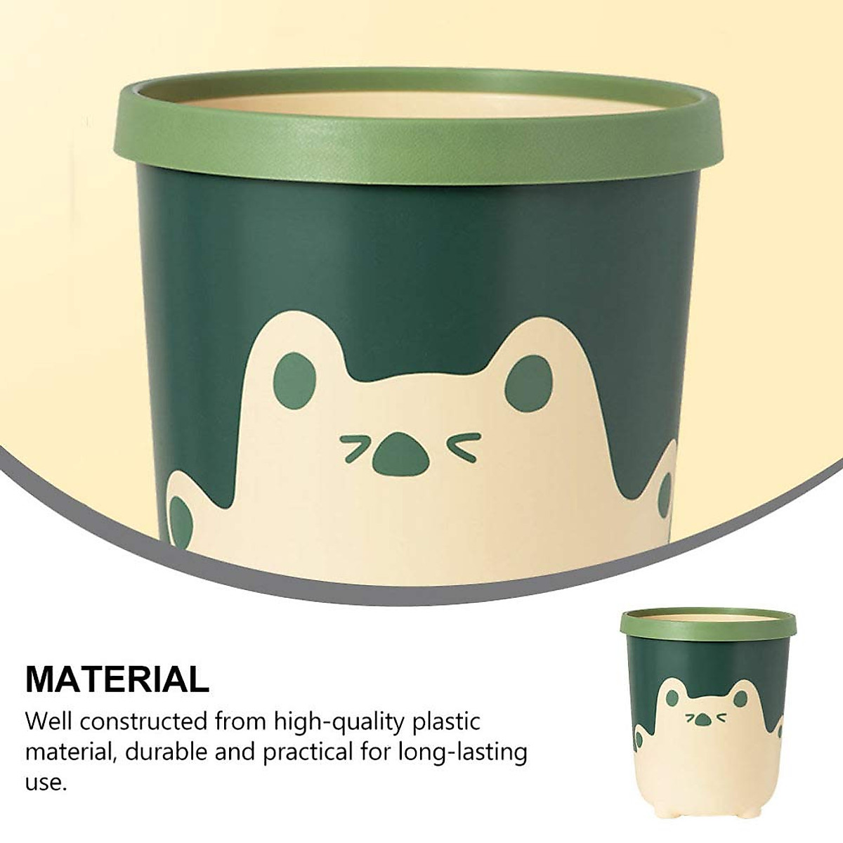 Hemoton 1pc Cartoon Trash Can Plastic Trash Can with Lid Plastic Garbage Bin Plastic Trash Container Kitchen Trash Bin Bathroom Plastic Garbage Can Plastic Pp Small Trash Can Office Mini